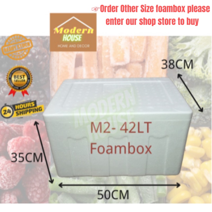Modernhouse ] M2 Foam Box Polystrene Box Polyfoam Courier Ice box kotak ...