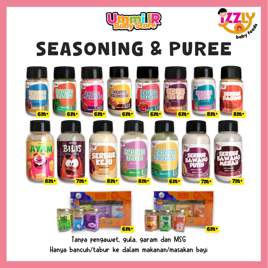 Perasa Makanan Bubur Bayi Izzly dan Set Puree Instant Natural Babyfood ...