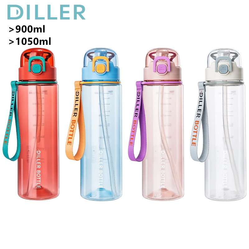 Diller Large Tritan Water Bottle With Spout Lid, Leak-Proof Frosted BPA-Free (900/1050ml) DB2318 ...