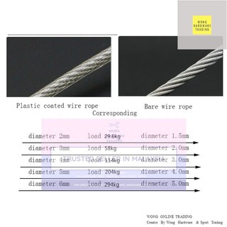 SUS 304 Wire Rope Stainless Steel 304 with Clear PVC Plastic Coat 7x7 ...