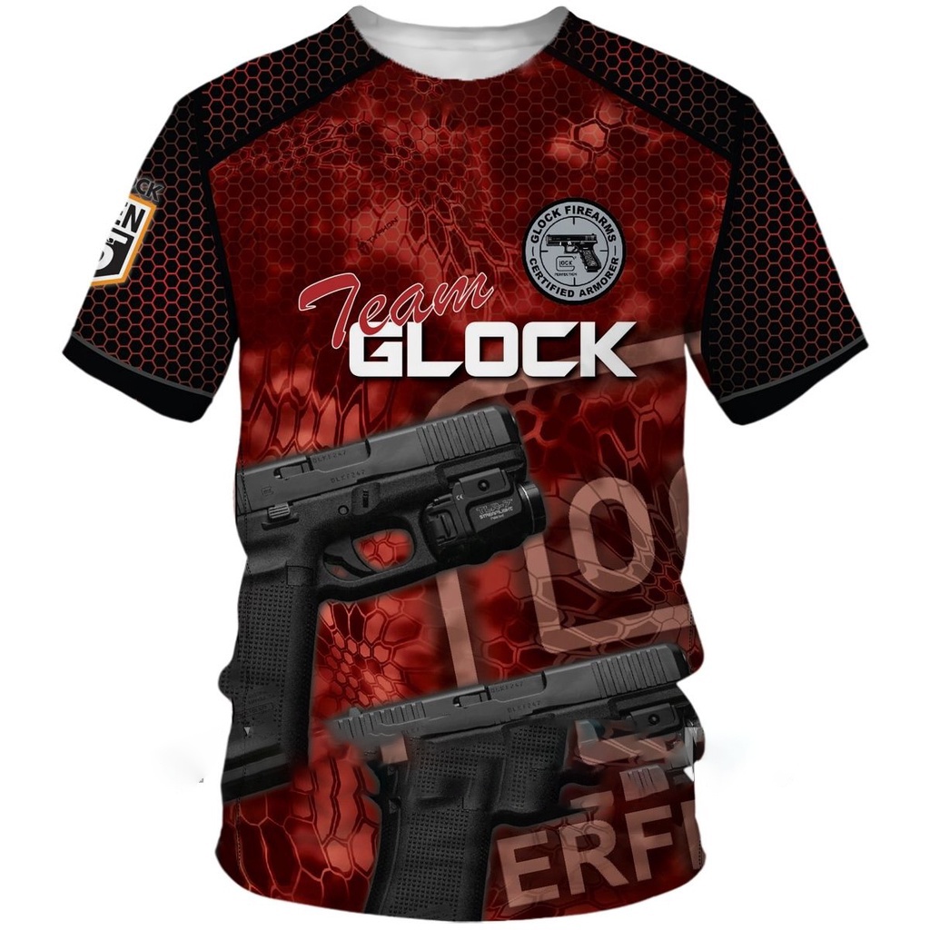 TACTICAL GLOCK SHIRT Full Sublimation 3D T-Shirt Summer Short Sleeve ...