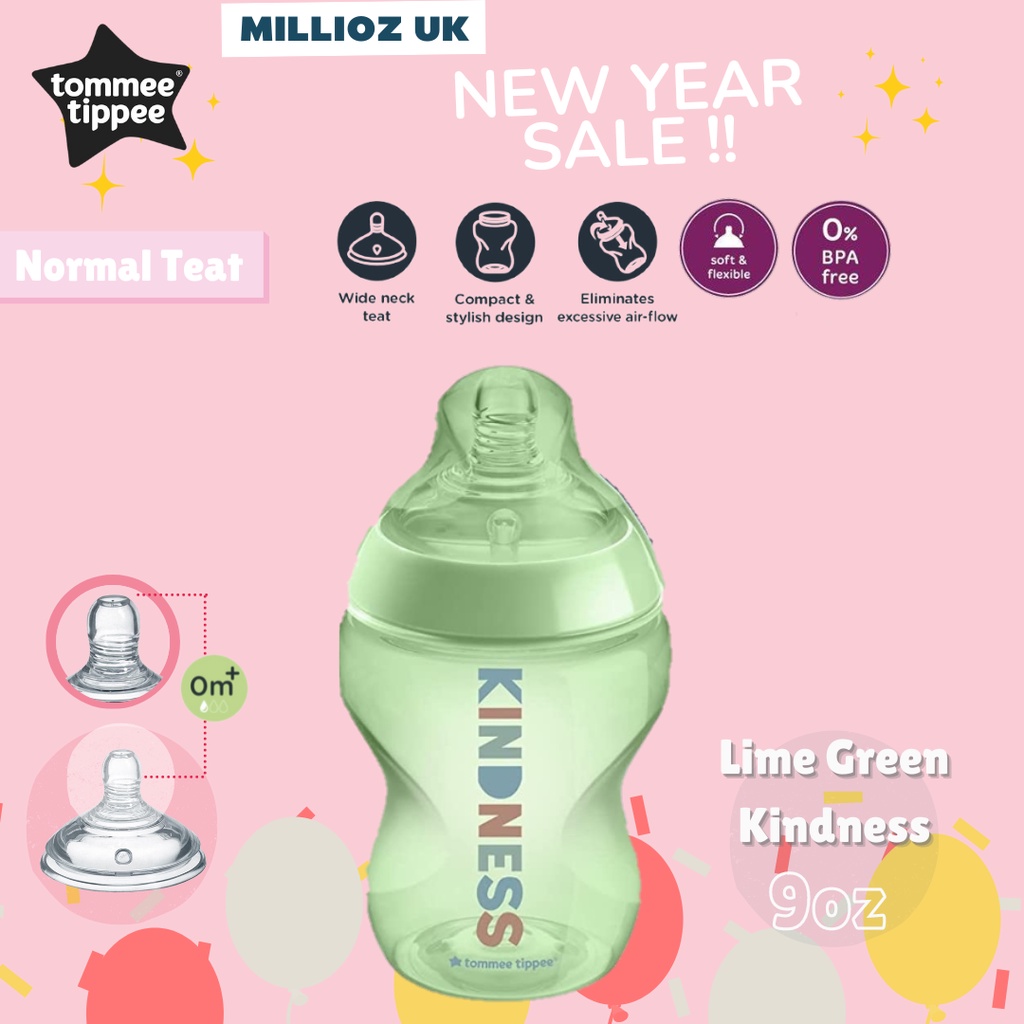 Tommee Tippee 🆕UK Design Lime Green Kindness 9oz 260ml Feeding Bottles ...