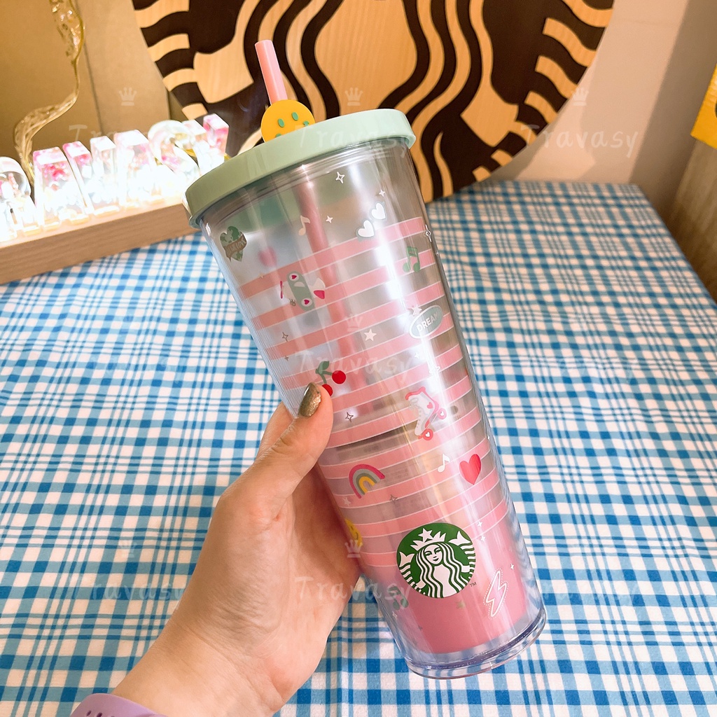Readystock Starbucks Korea Smile Valentine Happy Face Pink Cold Cup ...