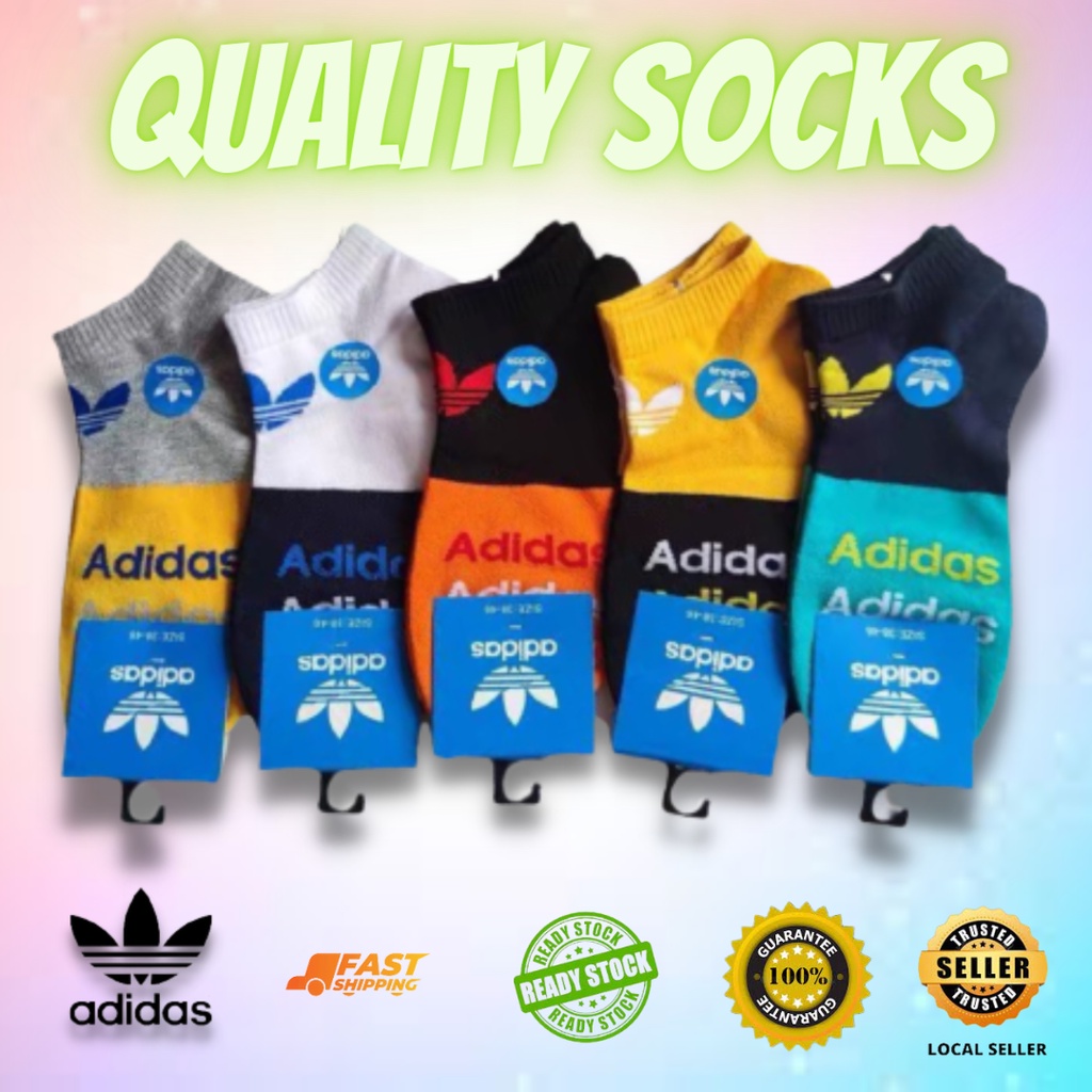Stokin Pendek Lelaki Wanita Jenama Adidas 3 Leaf Stokin Kampas Men ...