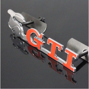 1 Piece 3D Car Front Hood Grill Badge Emblem VW GTI Rabbit Red Front ...