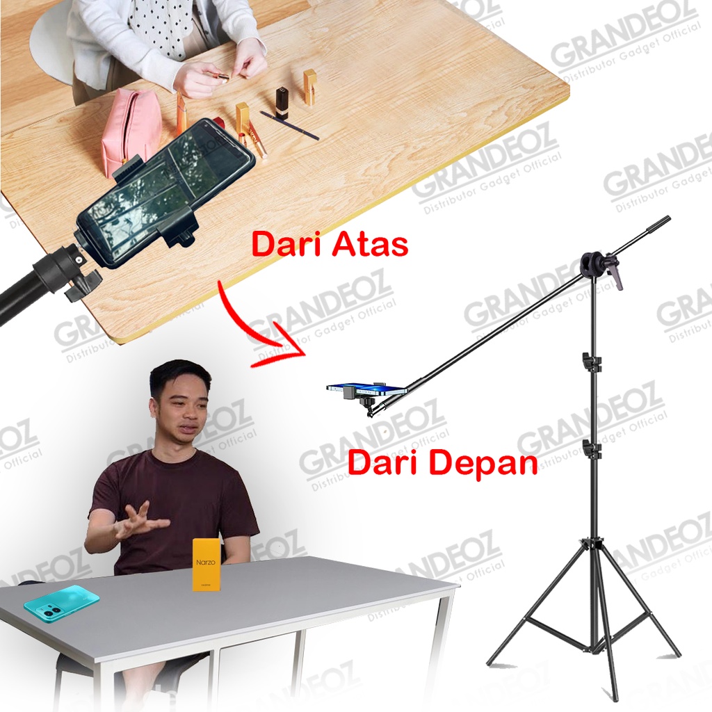 Overhead Tripod + Holder 360 light Stand Boom Arm Angle bracket Above ...