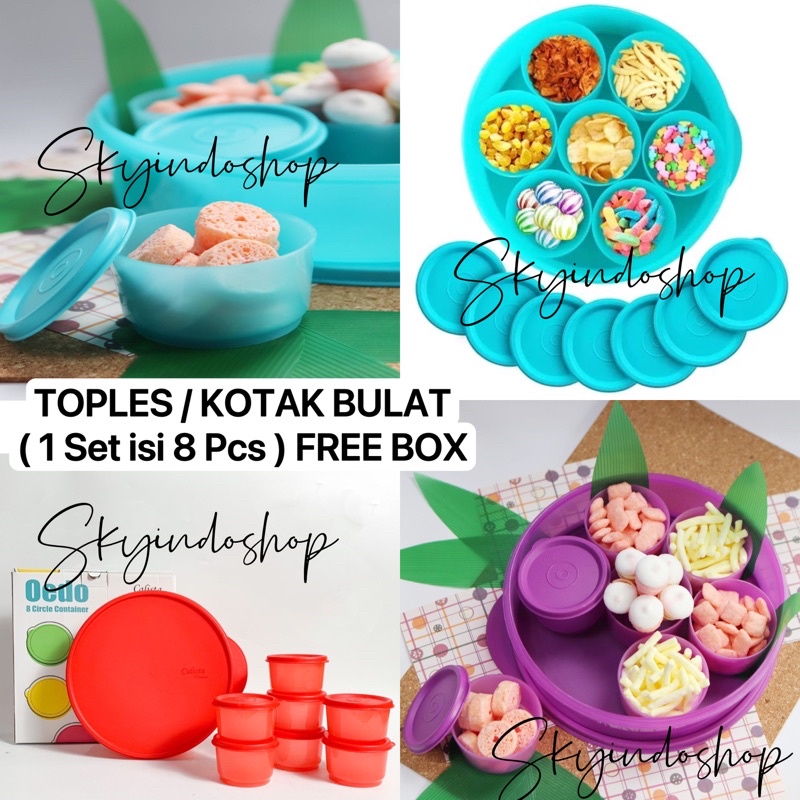 Calista | Plastic Round Box Jar (8Pcs Contents) (1 Set Free Box ...