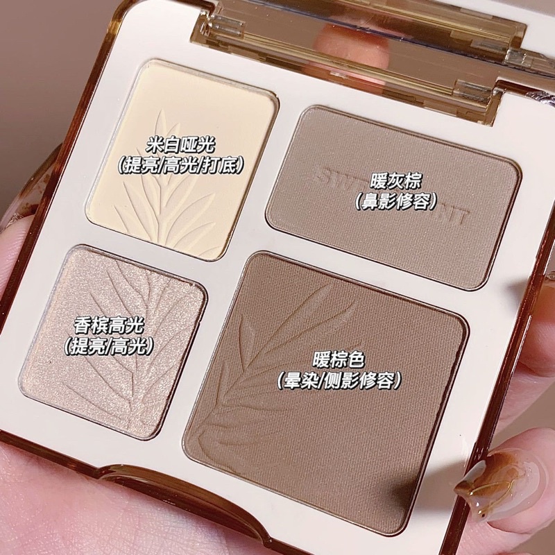 Sweet Mint 4 color contour highlights palette四色修容盘高光修容一体 | Shopee Malaysia