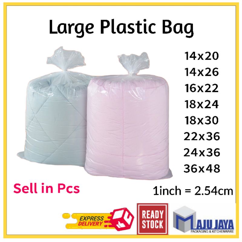 Large Plastic Bag BIG (In Pcs) Plastik Beg Besar Bungkus Packing Toto ...