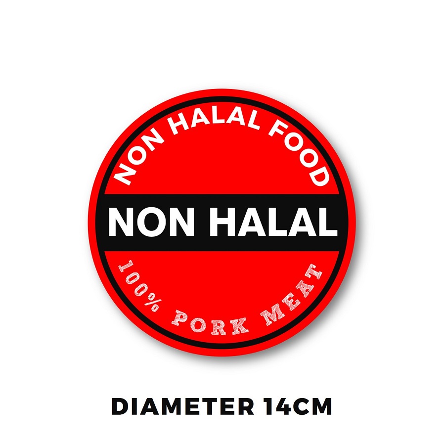 Non HALAL LOGO Sticker | Non HALAL Notification Sticker | Non HALAL Warning Stickers | Non HALAL ...