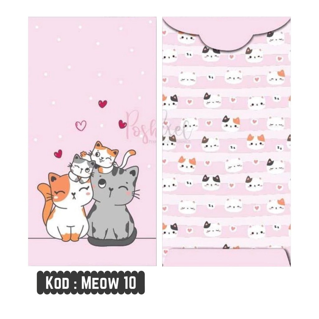 Kucing Meow Cat Dino Animal| Sampul Raya Sampul Duit Raya Money Packet ...