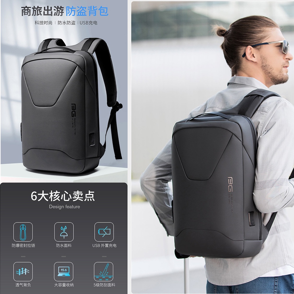 Bange Turbo Backpack USB Anti-Theft Lock 15.6 inch Laptop Bag College ...