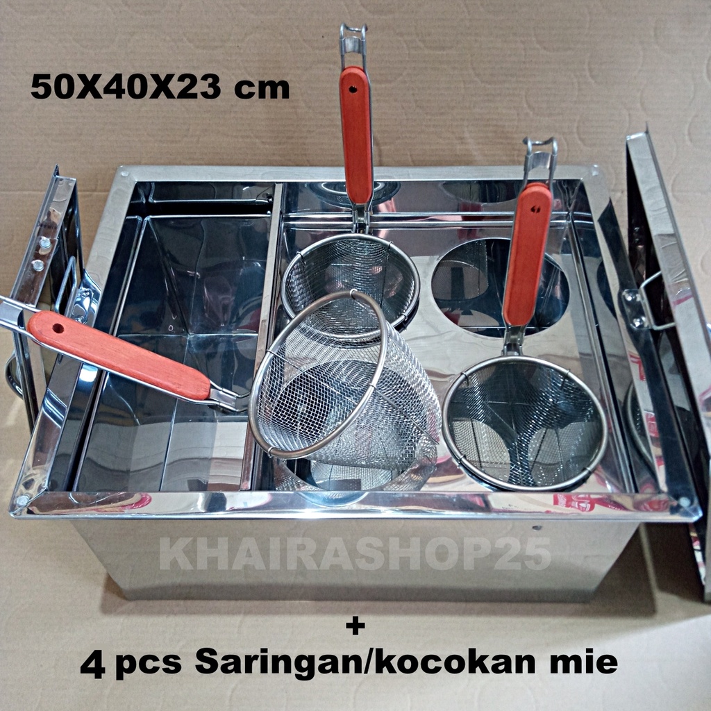 KAYU Mie ayam mie ayam mie bakso 4 Holes Tong mie Shake Box plus Wooden ...