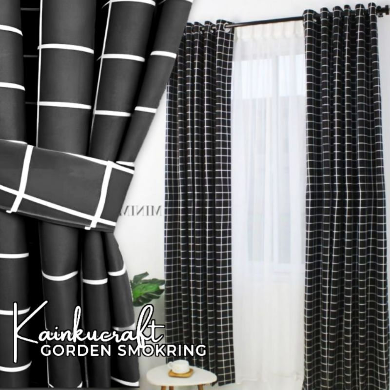 HITAM Minimalist Door Curtains - Window Curtains - Window Curtains ...