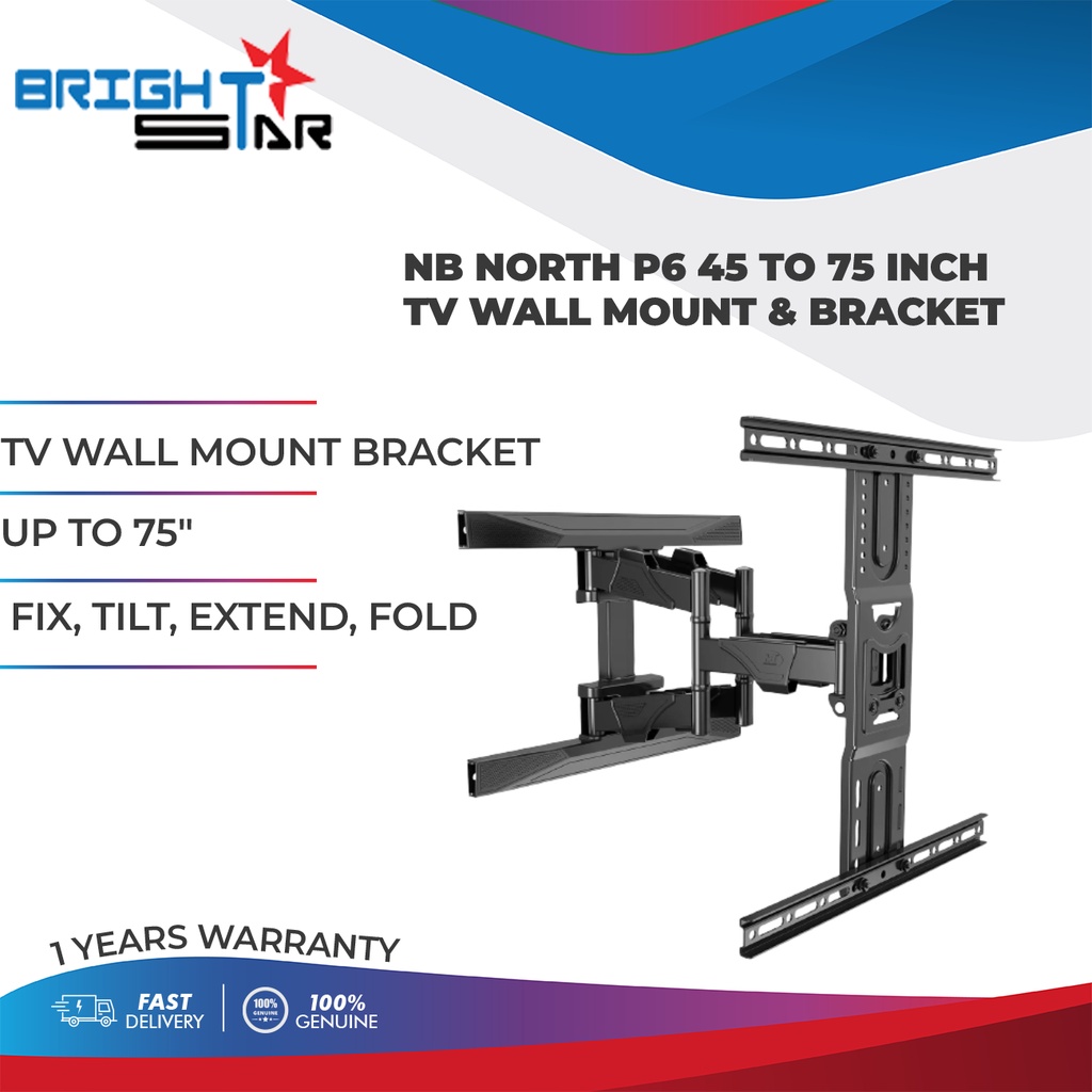 TV WALL MOUNT BRACKET / NB NORTH P6 45 TO 75 INCH TV WALL MOUNT ...