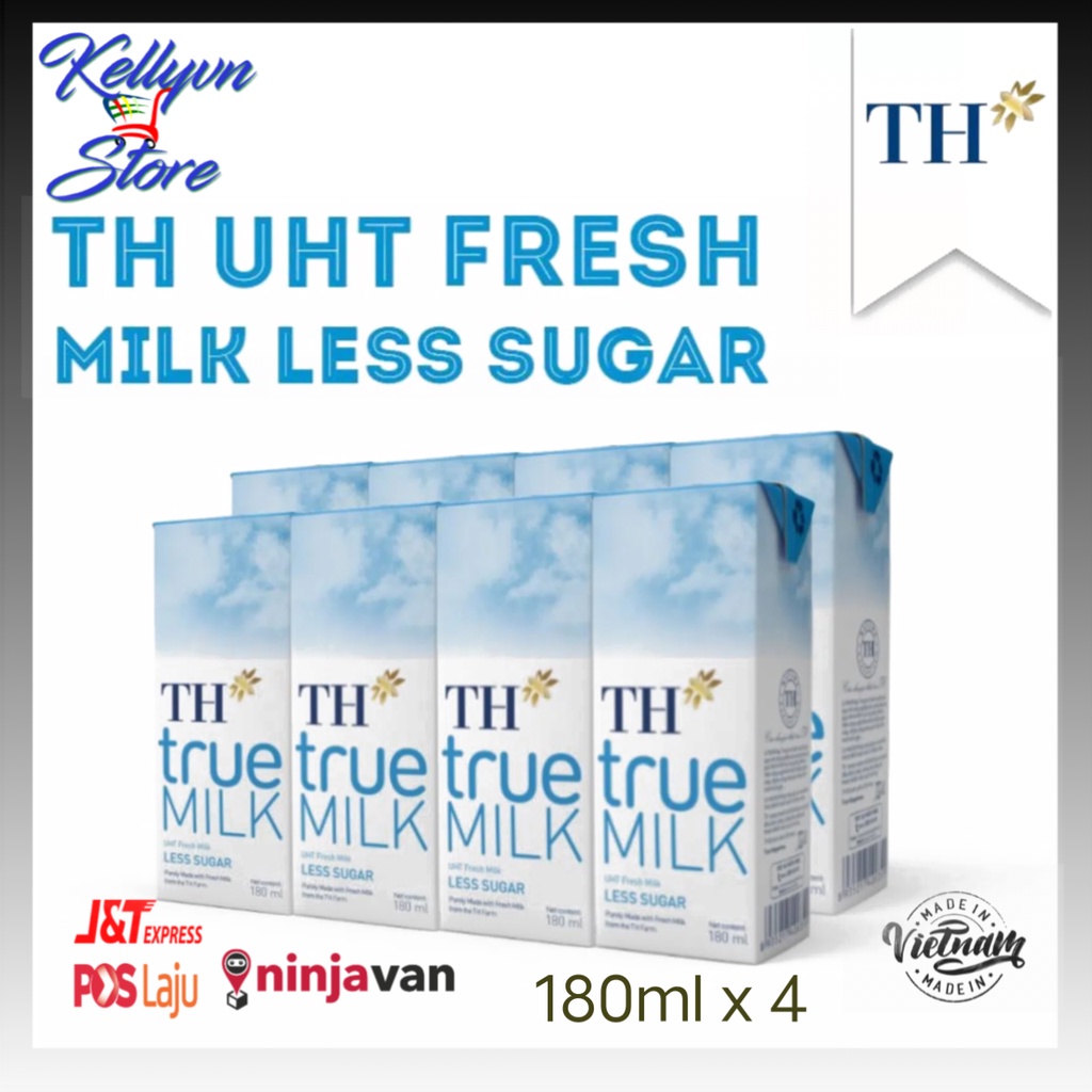 TH true MILK Sweetened/Less Sugar UHT Fresh Milk/ TH true MILK 糖/低糖UHT ...