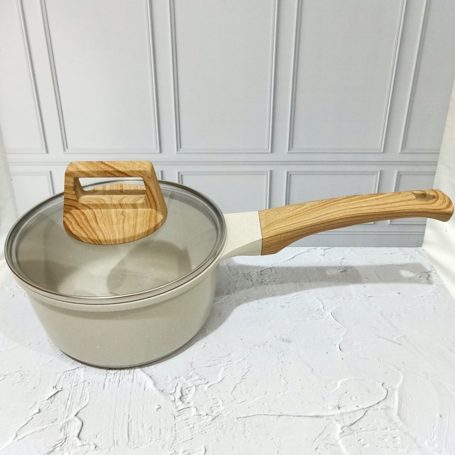 Marble EUROPA SAUCEPAN GRANITE Milk Pan With Glass Lid 16CM | Shopee ...