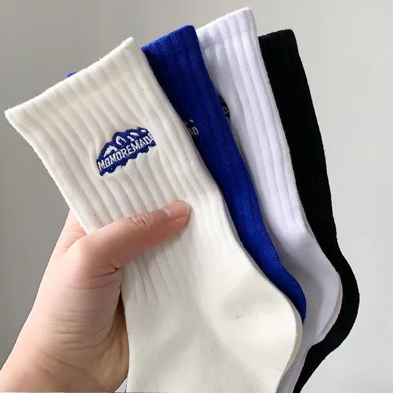 White Socks Women's Middle Tube Socks ins Trendy Summer Thin Style ...
