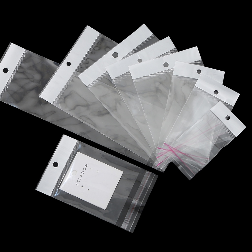 100Pcs Transparent Self Adhesive Seal Plastic Storage Bag OPP Pack Bag ...