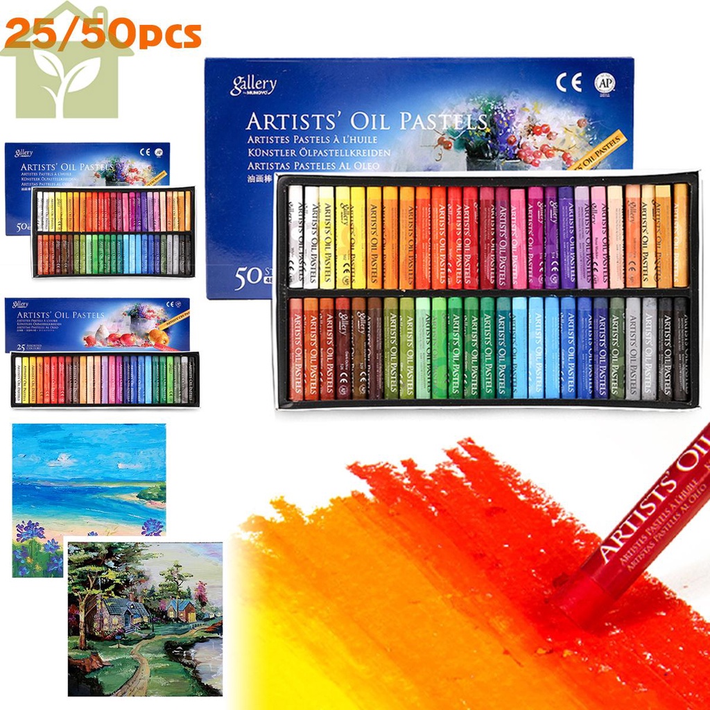 [Stock Available] 25/50Pcs Colorful Crayon for kids Oil Pastels ...