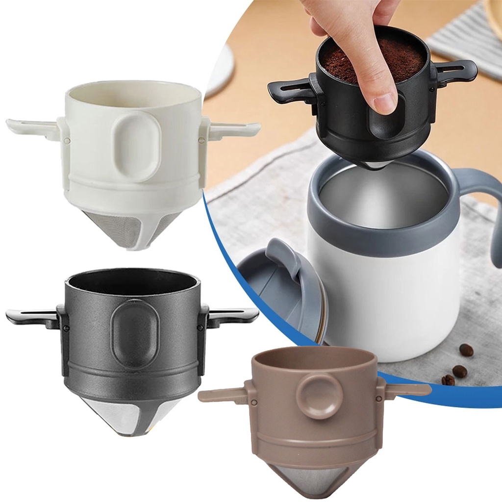 HG 1pc Portable Foldable Coffee Filter Stainless Steel Easy Clean ...
