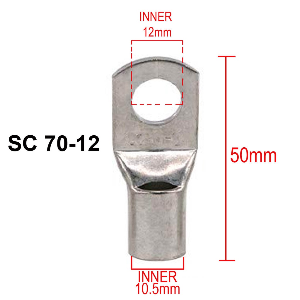 Cable Lug SC Series Tinned Copper Cable Lug Wire Connector Battery ...