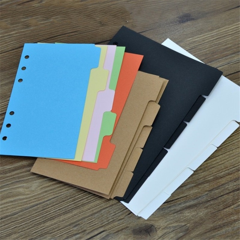 5 Pcs Tabbed Paper A5/A6 Notebook Scrapbook Index Tabs Planner Divider ...
