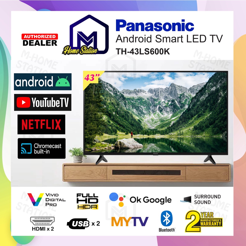 Panasonic 43" Smart Android LED TV TH-43LS600K Wifi Replace TH-43HS550K 43 Inch Full HD TV TH ...