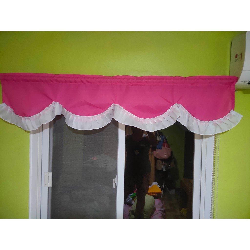 Plain Geena Scallop with Raffles Curtain 60x15 inches | Shopee Malaysia