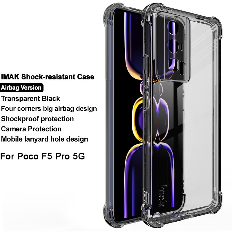 Original Imak POCO F5 Pro 5G Shockproof Clear Soft TPU Case Transparent ...