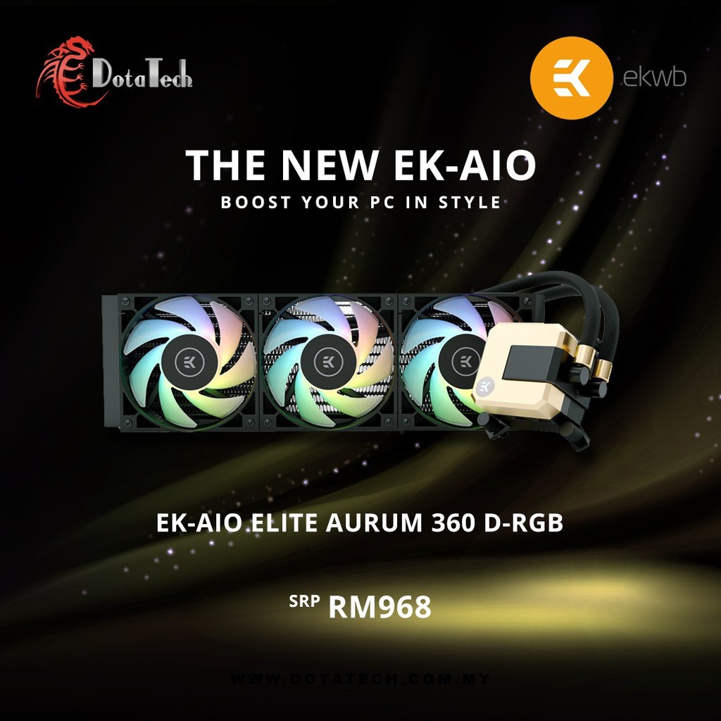 # EKWB EK-AIO Elite Aurum 360 D-RGB Liquid Cooler # | Shopee Malaysia