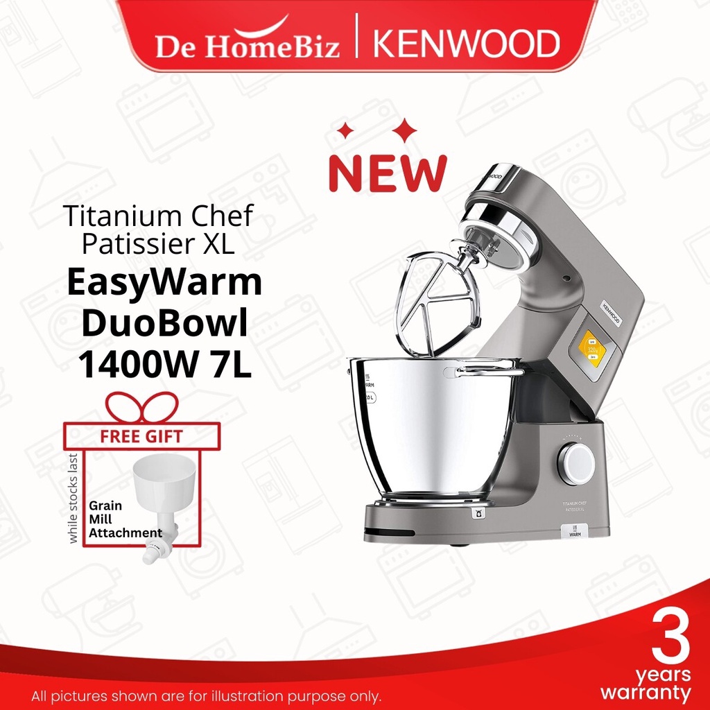 Kenwood KWL90.004SI Titanium Chef Patissier XL Stand Mixer Kitchen ...