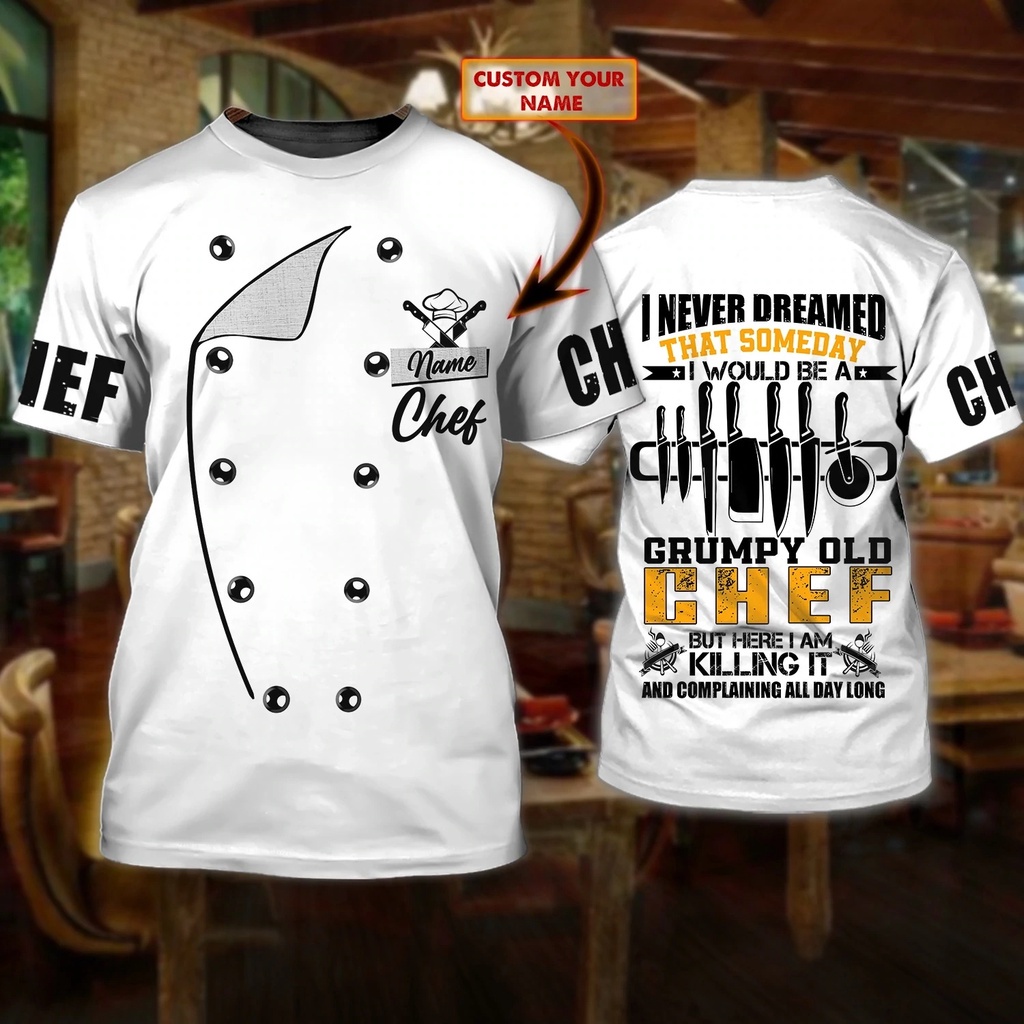 Unisex Tshirt Chef life shirt Summer mens t shirt Custom name Chef 3D ...