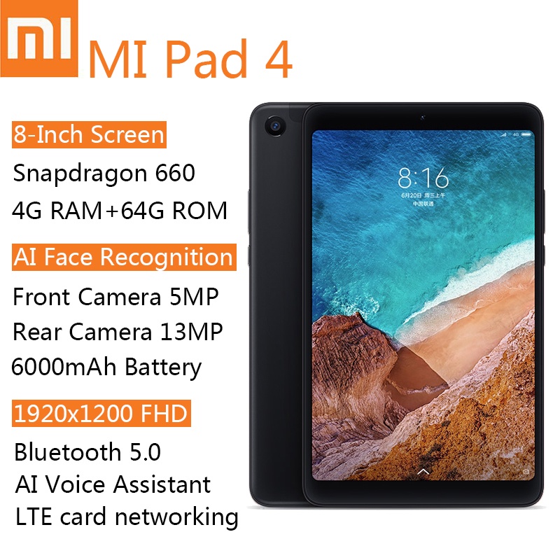 Xiaomi Pad 4 Tablet 8.0 Inch Android Tablet WIFI LTE 4GB+64GB HD ...