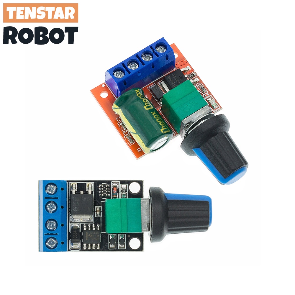 Mini 5A 10A 90W PWM 12V DC Motor Speed Controller Module DC-DC 4.5V-35V ...