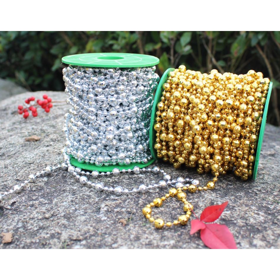 1yard 8+4mm Christmas Bead Chain Pendant Christmas Tree Decoration ...
