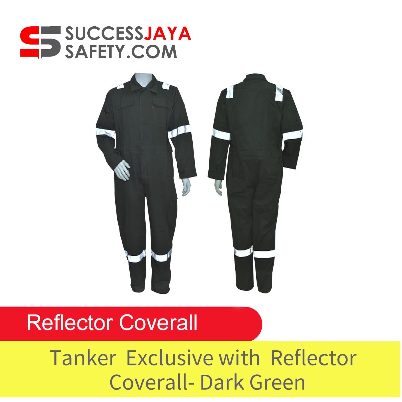 Tanker Exclusive Reflector Coverall Dark Green Size S 4XL Safety Jacket ...