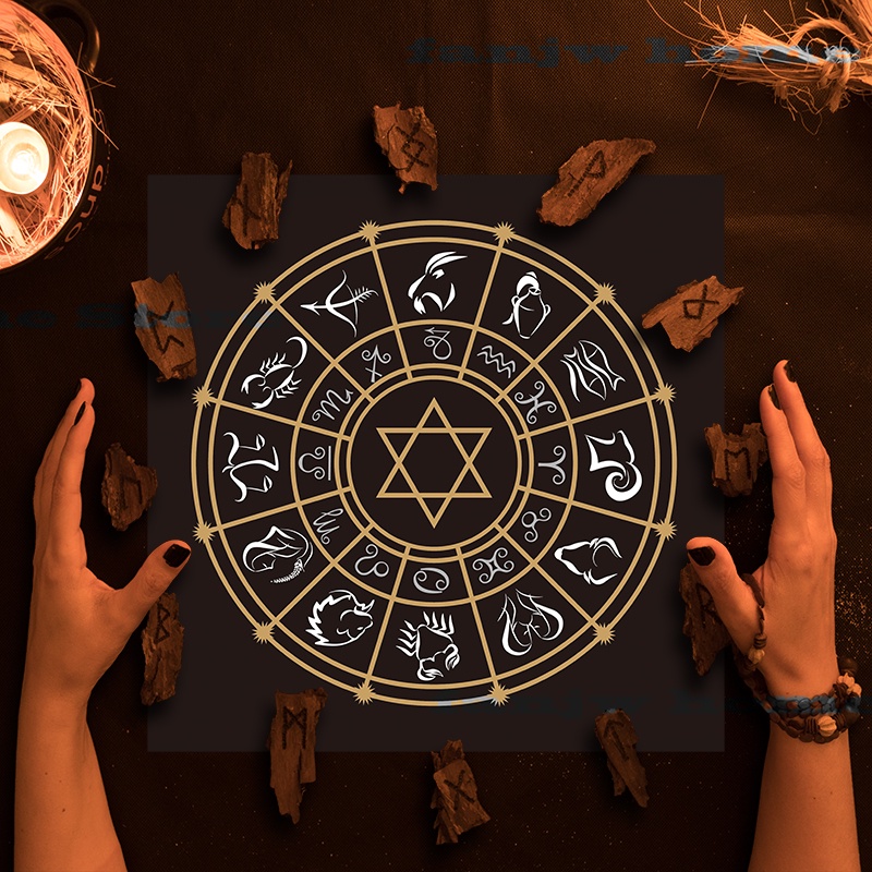 Home Decor 2023 Planetary Magic Circle Tarot Tablecloth Altar Cloth ...