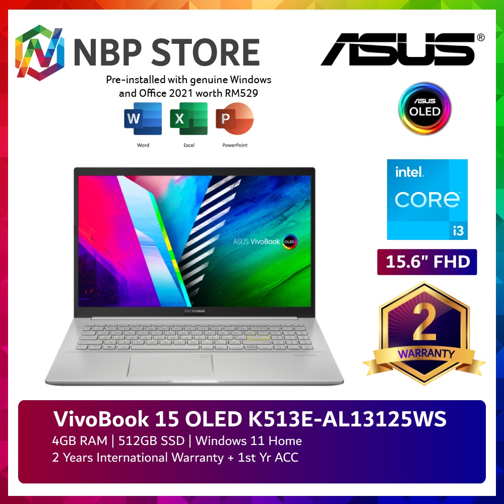 Asus VivoBook 15 OLED K513E-AL13125WS 15.6" FHD Laptop Silver | Shopee ...