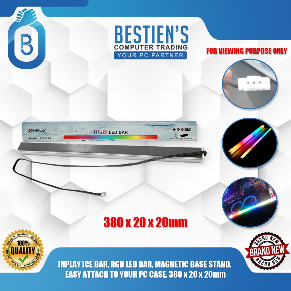INPLAY ICE BAR, RGB LED BAR, MAGNETIC BASE STAND, EASY ATTACH TO YOUR ...