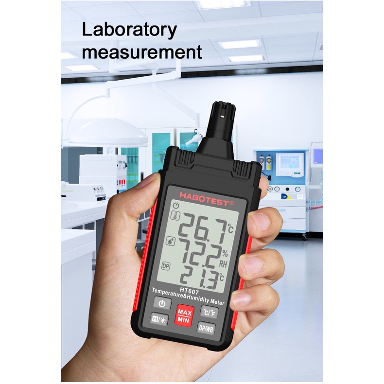 Digital Psychrometer Industrial Temperature Humidity Meter Handheld LCD ...
