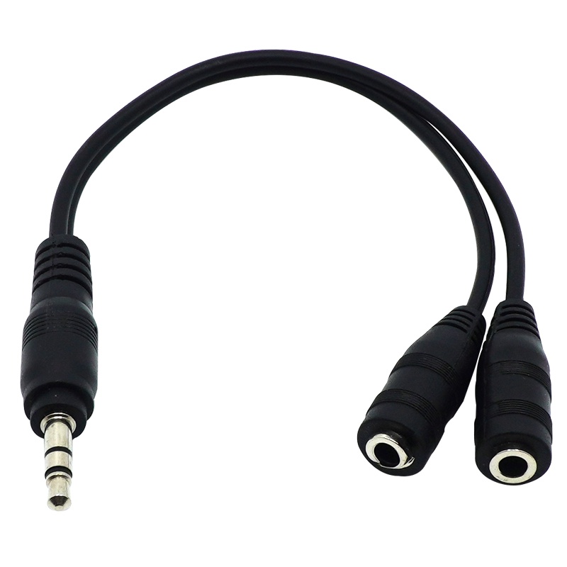 Headphone Y Splitter 3.5mm Extension Cable Audio Stereo 3.5mm Male to 2 ...