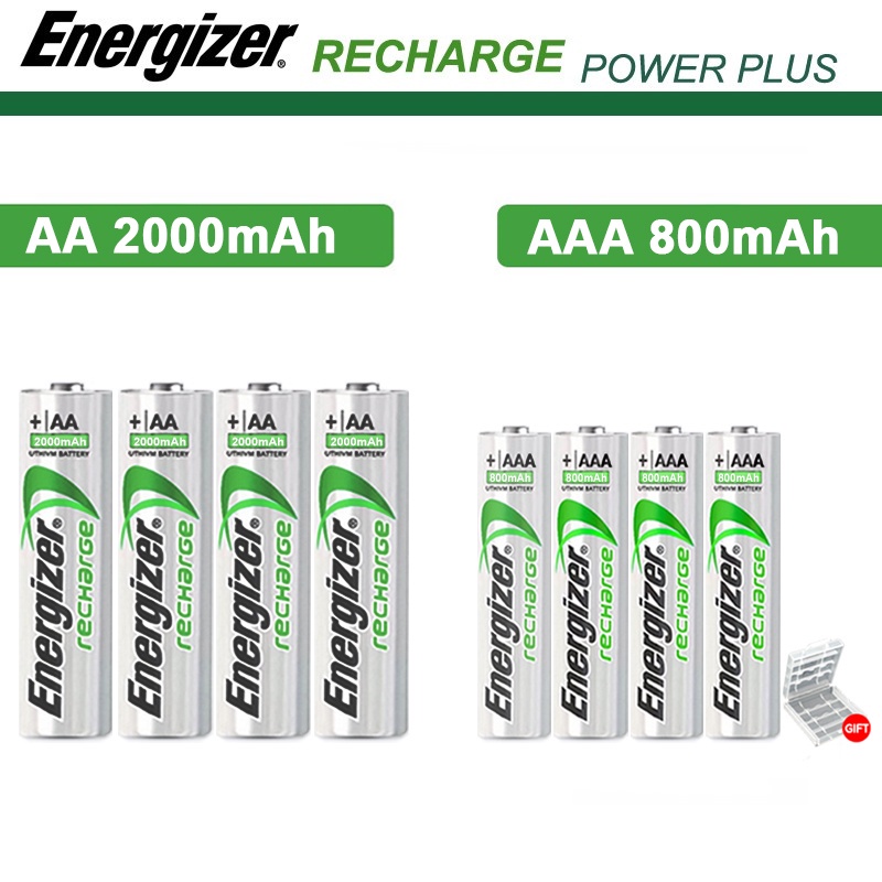 Energizer AA/AAA Rechargeable Battery 1.2V Ni-MH NiMH 2000mAh 800mAh 4 ...
