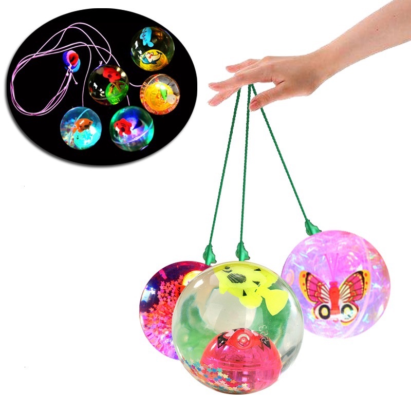 Flashing LED Glowing Ball Bouncy Ball Fidget Toy Lato Lato Toys Old ...