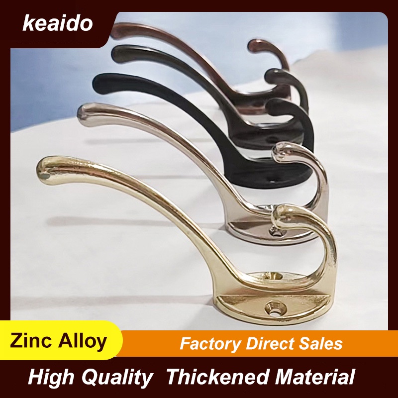 Zinc Alloy Black Single Clothes Hook Cabinet Bedroom Door Clothes Hook ...