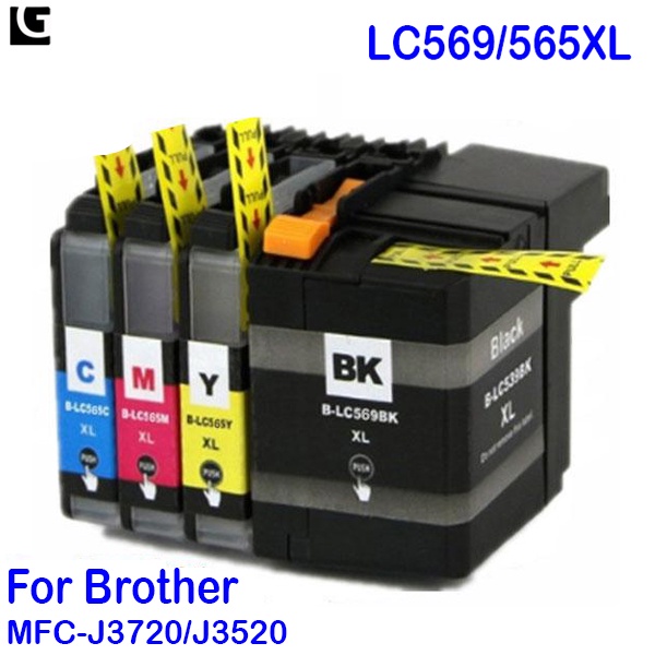 For Brother LC569 LC565 Compatible Ink Cartridge LC569XL LC565XL For Brother MFC-J3520 MFC-J3720 ...