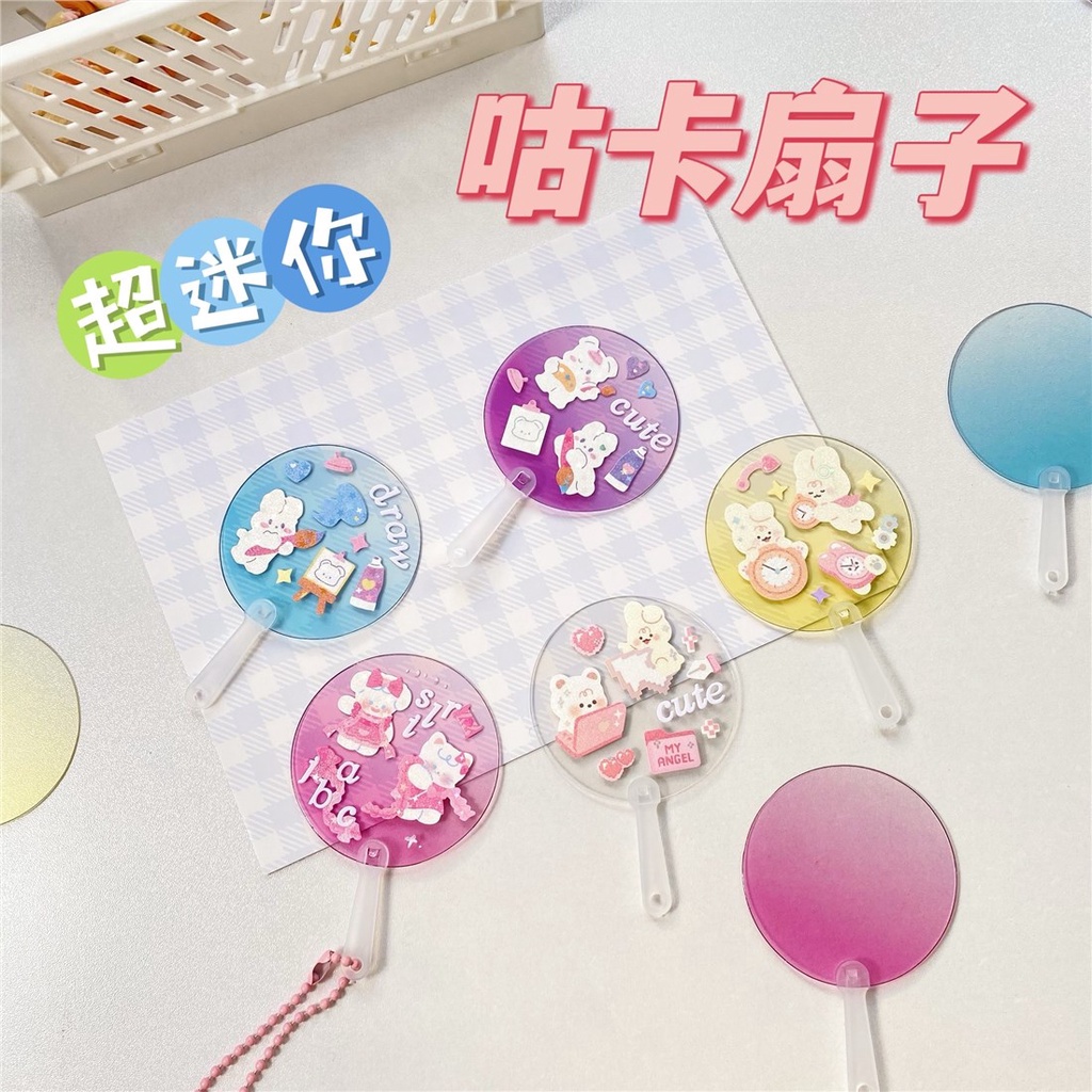 Mini gooka kipas kecil bersalut goo plate diy keychain gooka pelekat ...