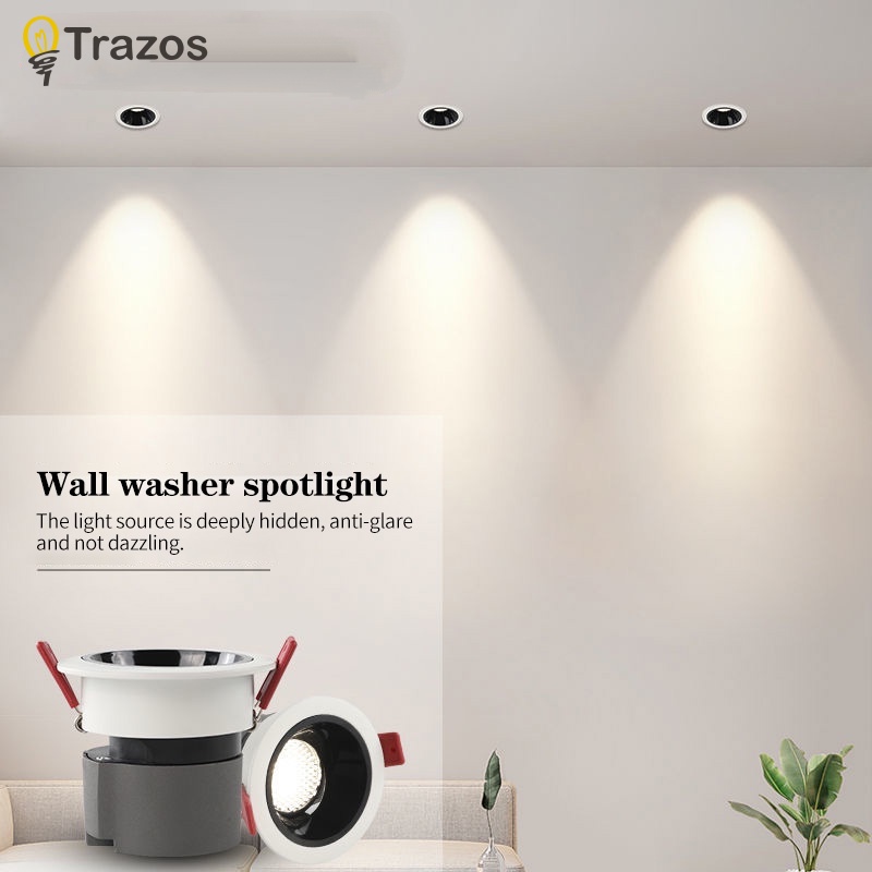 Trazos High CRI Deep Anti-glare Led Cob Downlight Narrow Embedded Ultra ...