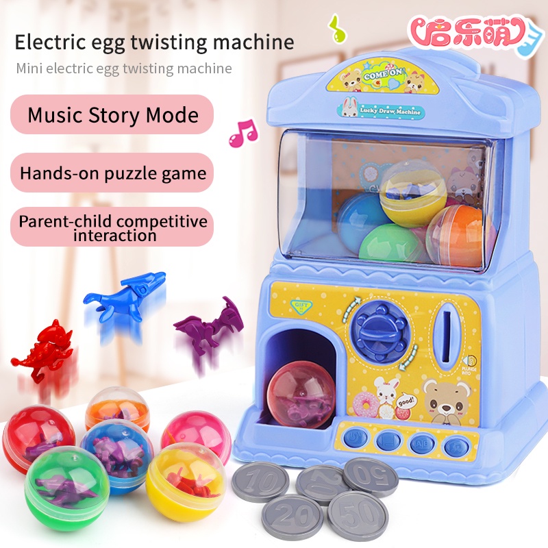 [Qilemeng] Kids Mini Egg Twisted Machine Electric Candy Vending Capsule ...