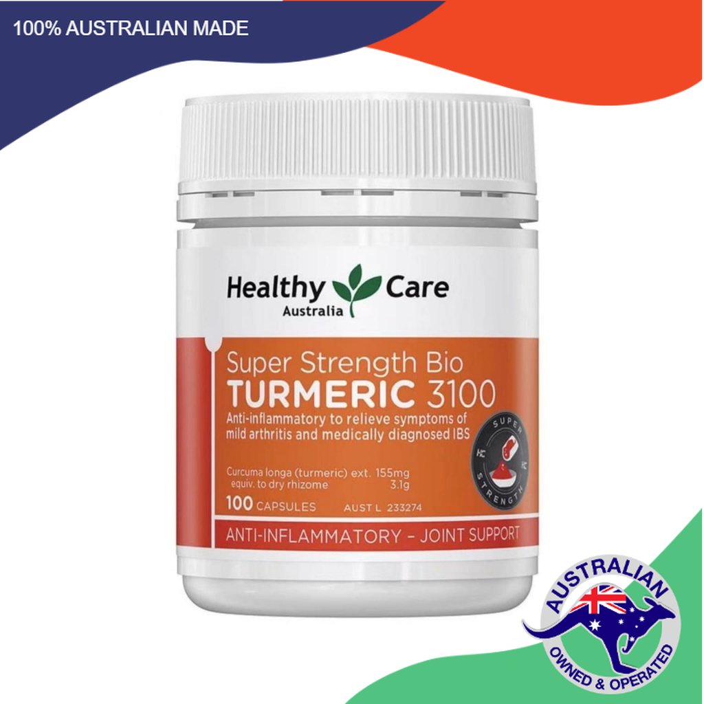 Healthy Care Super Strength Bio Turmeric 3100mg 100 Capsules | Shopee ...